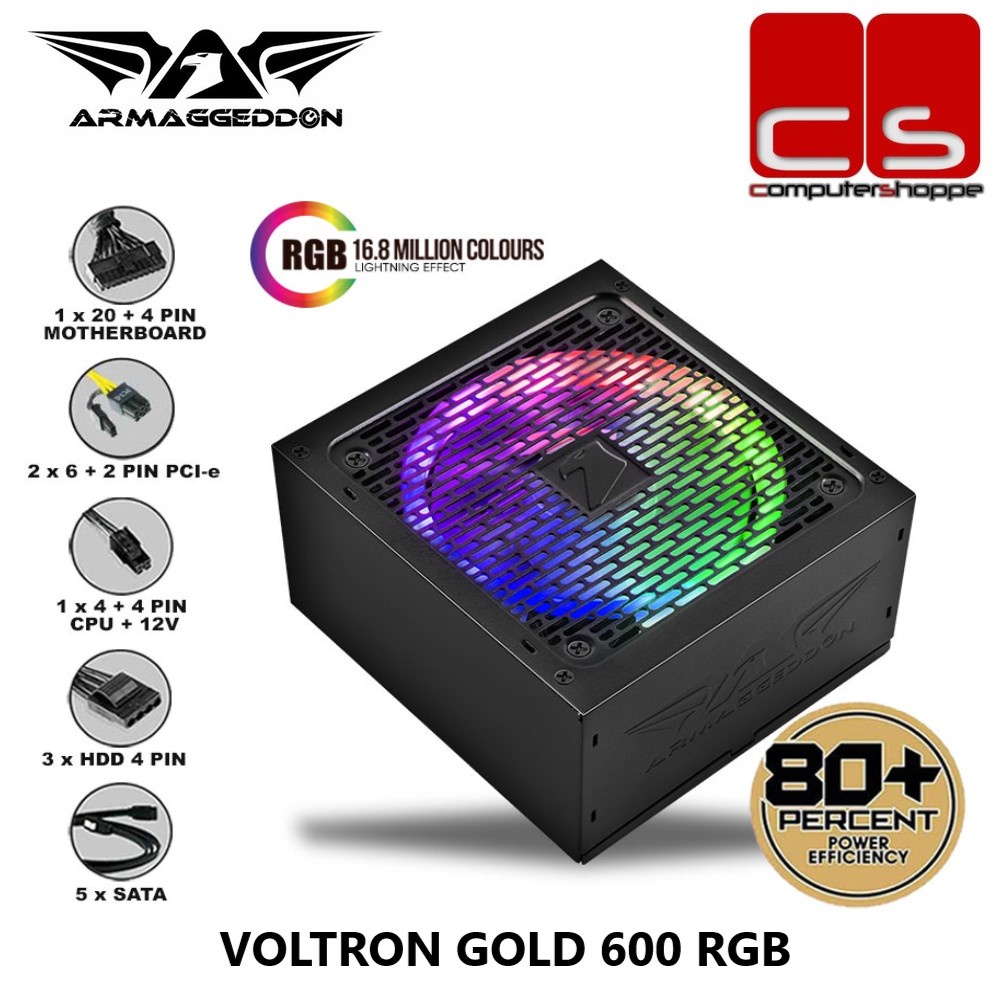 Armaggeddon VOLTRON GOLD 600 RGB Power Supply | Shopee Malaysia