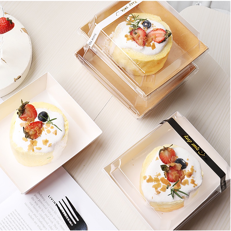 Disposable 50PCS Cake Box Square Shape/Dessert Box/Food Box Transparent ...