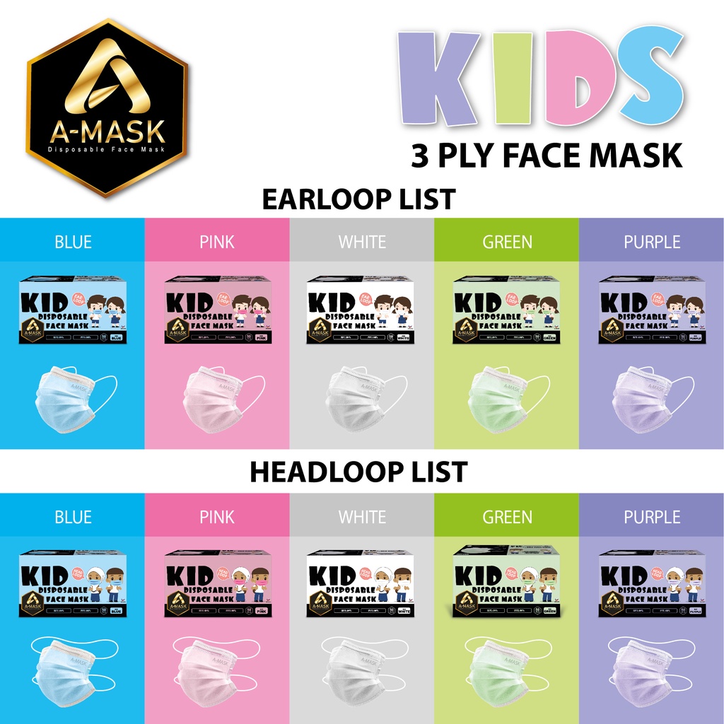 A-MASK Kids 3ply & 4ply Face Mask (𝐒𝐈𝐑𝐈𝐌 𝐂𝐄𝐑𝐓𝐈𝐅𝐈𝐄𝐃) | Shopee Malaysia