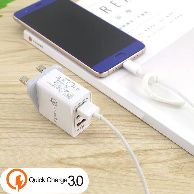 Quick Charge 3.0 Wall Charger,3 Port USB Fast Charging Portable Adapter ...