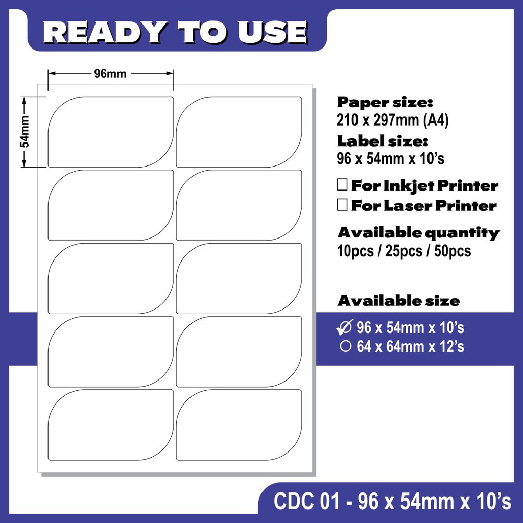 A4 Pre Cut Blank Sticker / A4 Blank Sticker (CDC 01 & CDC 02) | Shopee ...