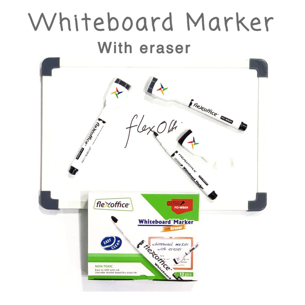 Flex Whiteboard marker with eraser attachment per piece | Shopee Malaysia