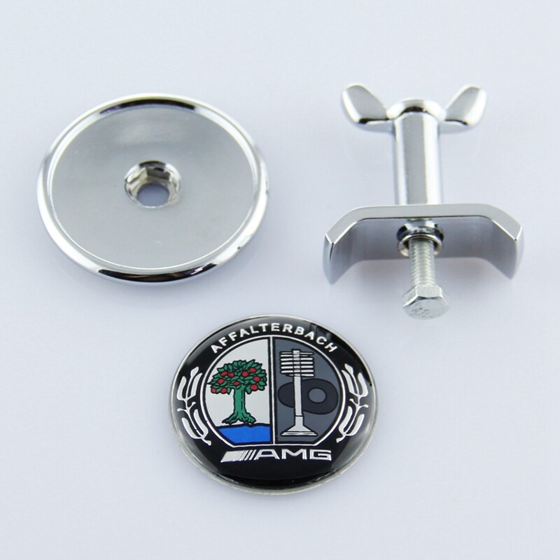 45mm metal Car Hood bonnet logo for Mercedes Benz Vertical stand emblem ...