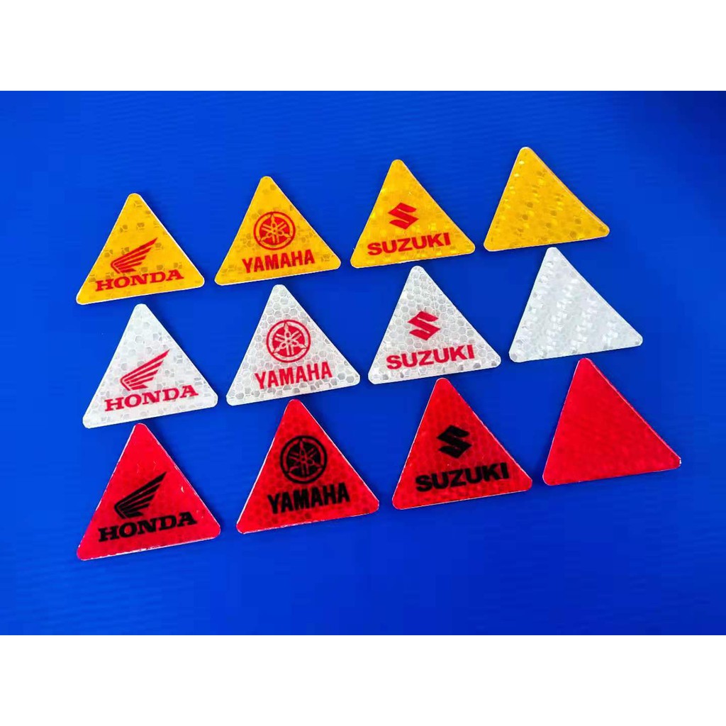 Sticker Reflective Mud Guard Suzuki Honda Yamaha Sticker Segitiga ...