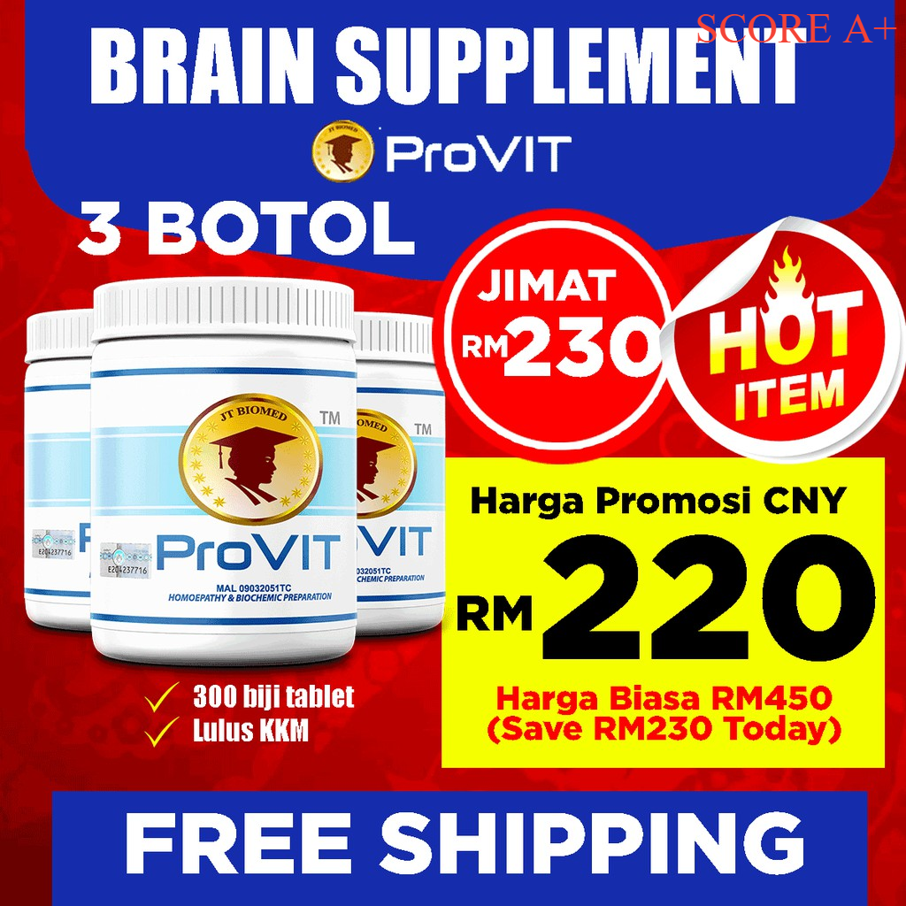 🔥Anakku IQ Pintar🔥3 Botol Brain Supplement Provit 300 Tablet | Shopee ...