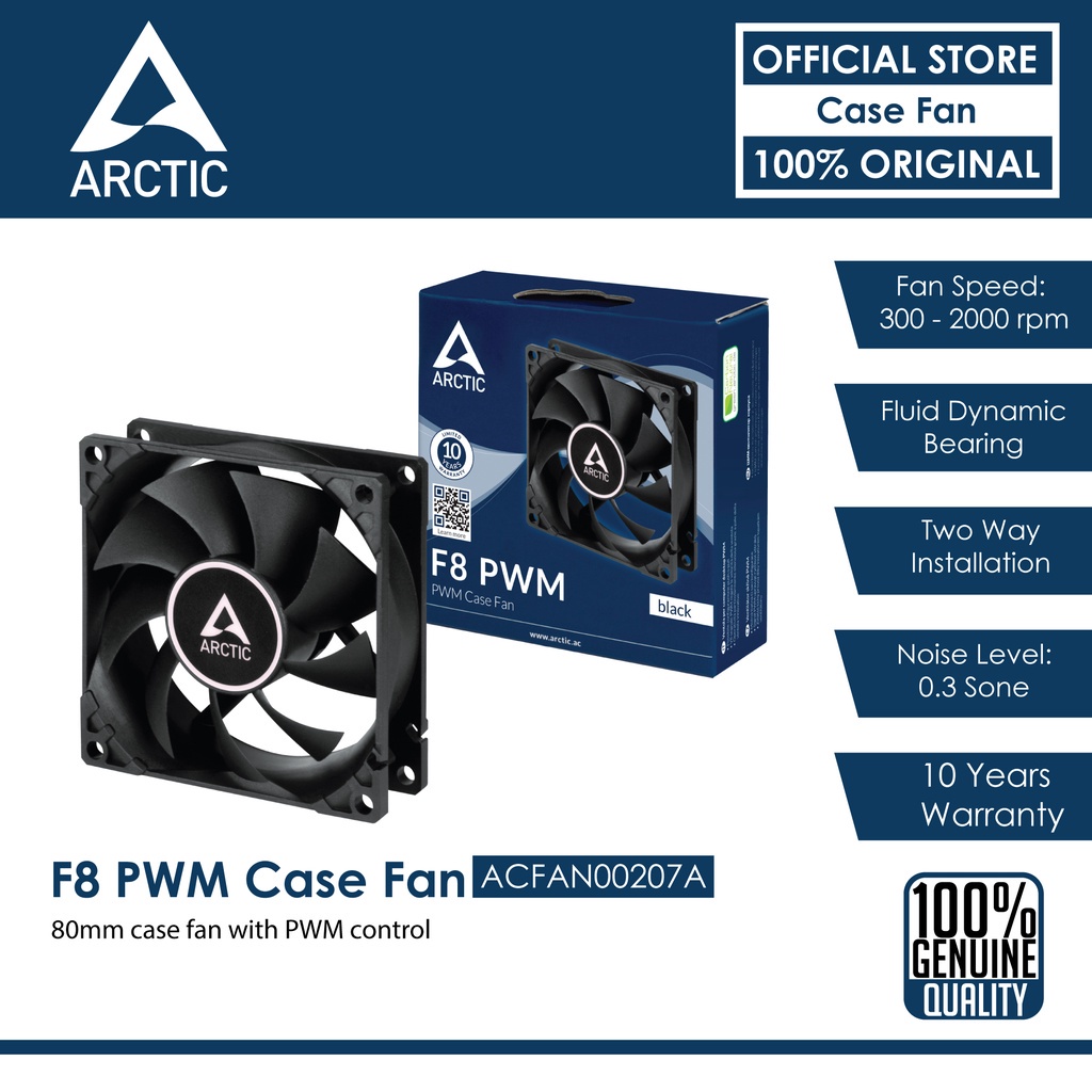 ARCTIC F8 PWM Case Fan with PWM Control (80mm) ACFAN00207A | Shopee ...