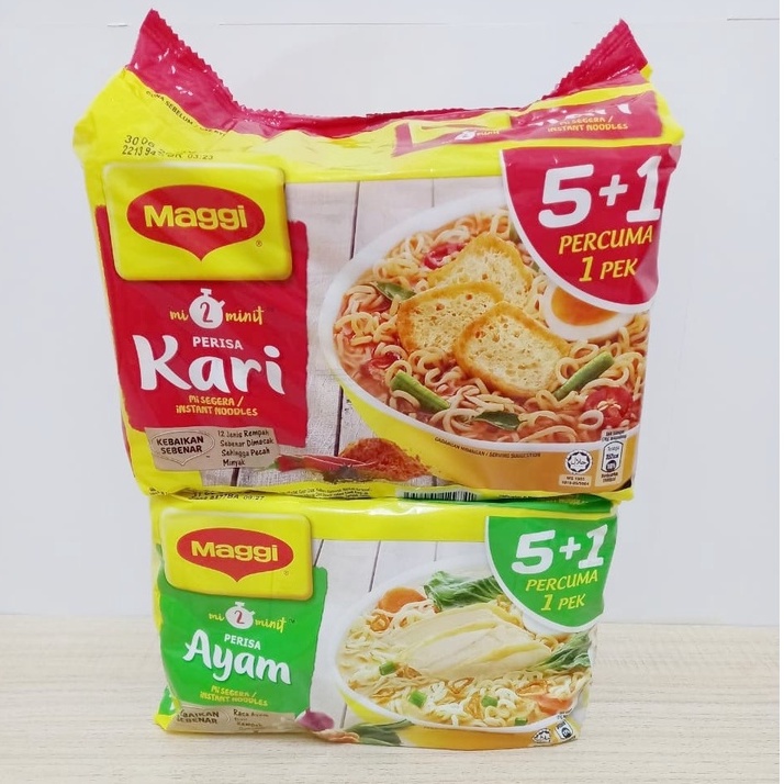 Maggie two minutes - Chicken & Curry (79gram x 5+1 Packs) | Shopee Malaysia