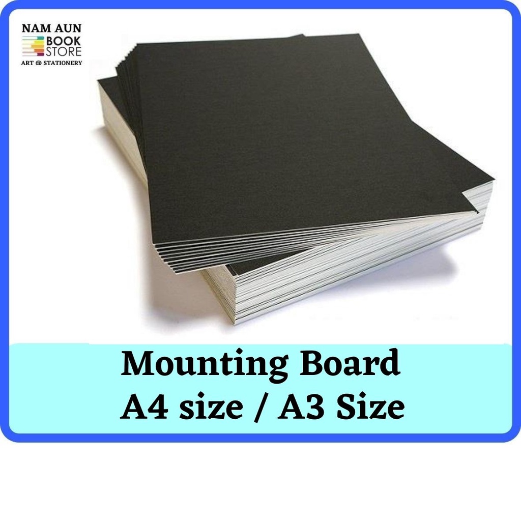 Mounting Board / Board Hitam / Black Card / Card Hitam / Black Mounting ...