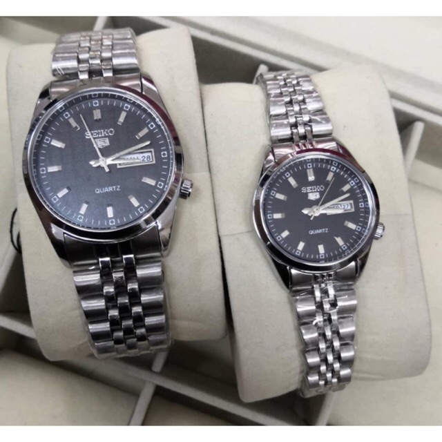 Seiko couple set silver jam tangan lelaki perempuan hot sales! | Shopee ...
