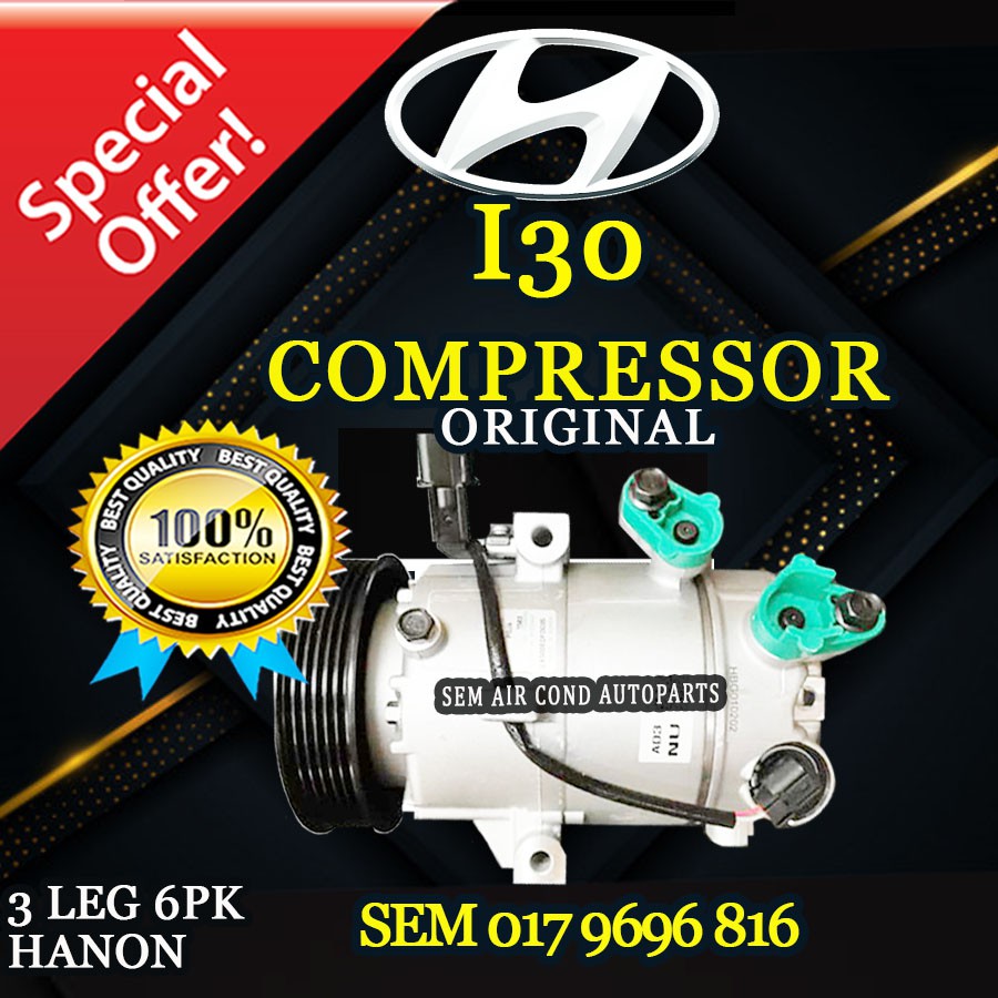 HYUNDAI I30 3 LEG 6PK ORIGINAL ORG HANON COMPRESSOR/ KOMPRESOR (CAR ...