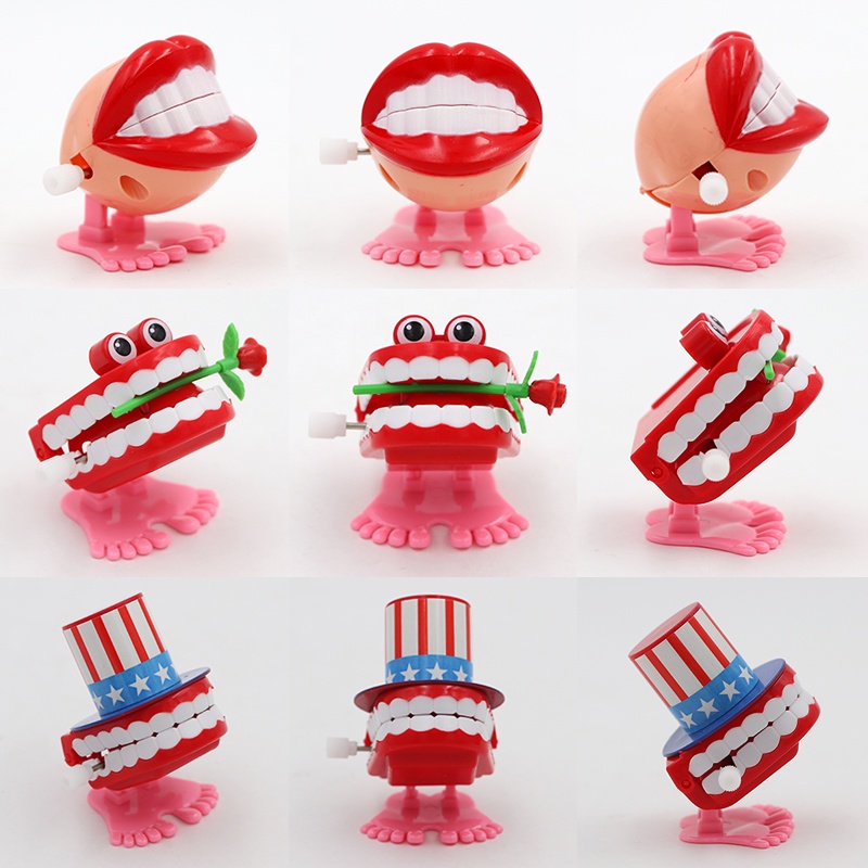 🔥Ready Stock🔥 Funny Jumping Teeth Clockwork Toy Chattering Smile Teeth ...