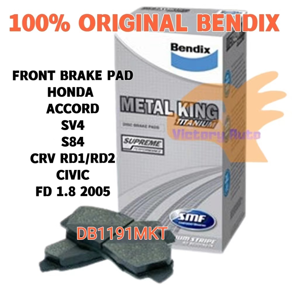 ORIGINAL BENDIX FRONT BRAKE PAD DB1191MKT HONDA ACCORD 2.0 SV4 S83 S84 ...