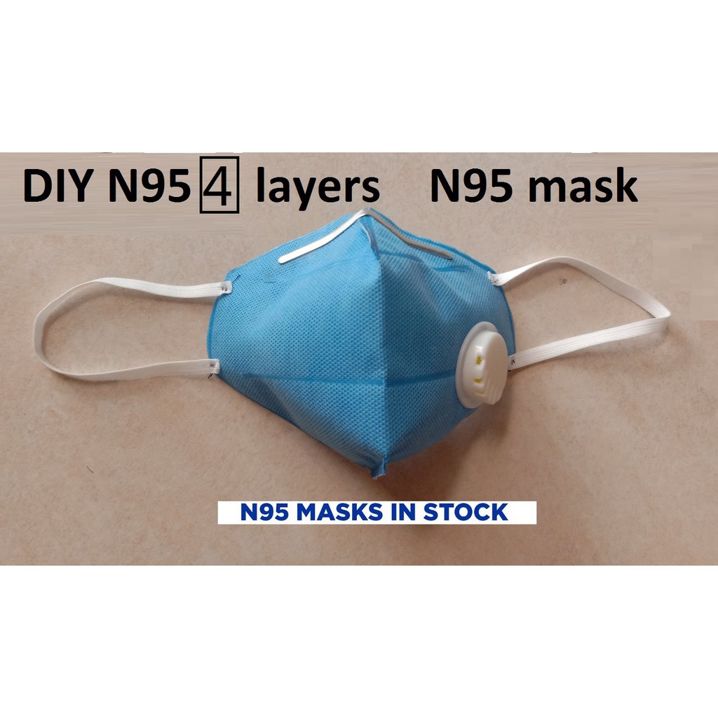 [Buy 4 free 1]Blue Dust Mask Respirator Gas Mask Valve Ventilator Basic ...