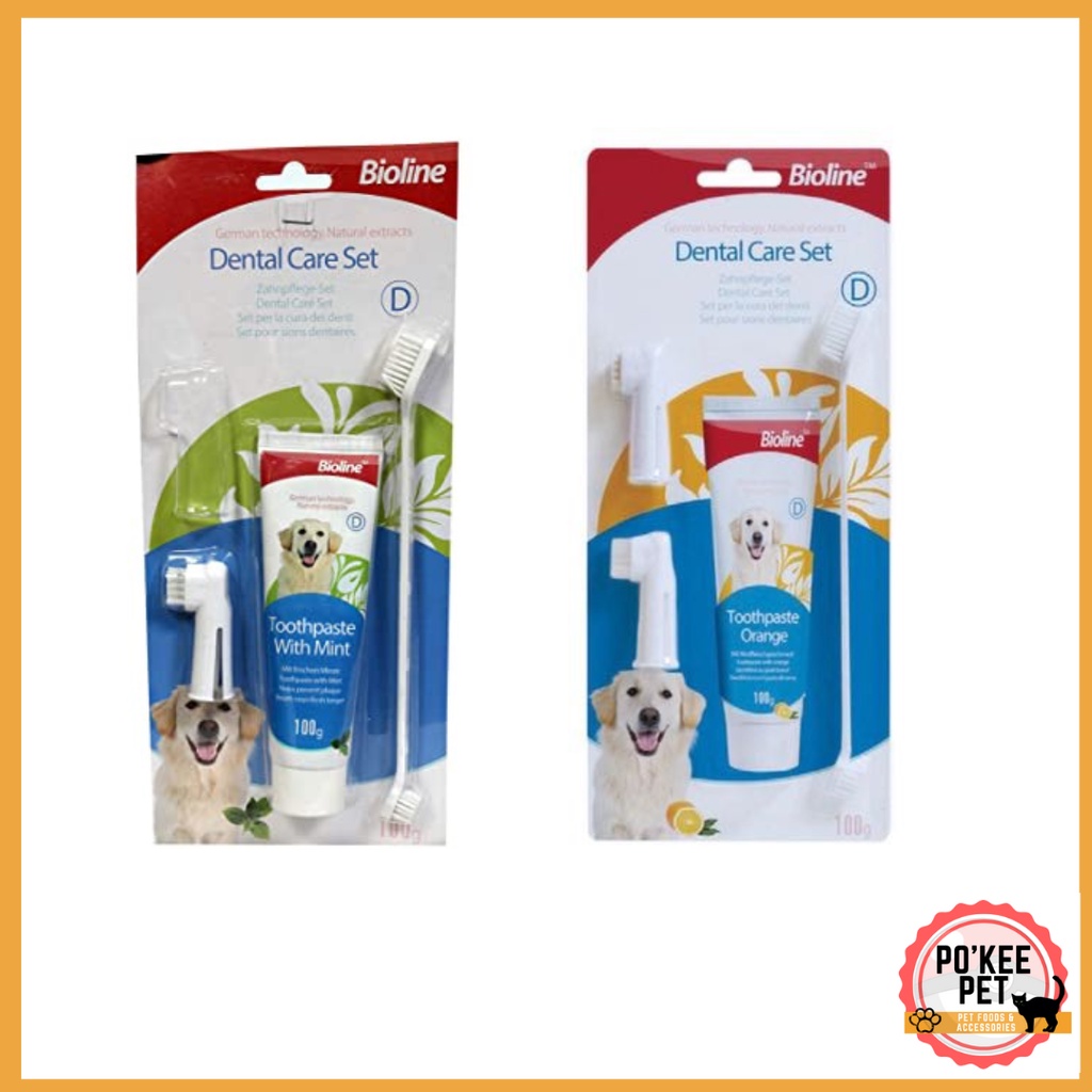 Bioline Dog Dental Care Set 100g / Toothpaste / Toothbrush | Shopee ...