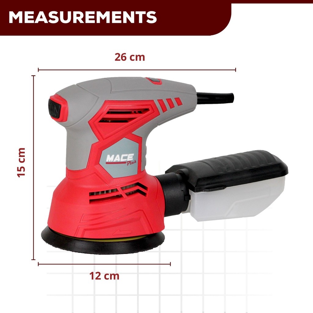 BuzzTech MACE Plus 300W Rotary Sander 125mm Heavy Duty Sanding Tool ...
