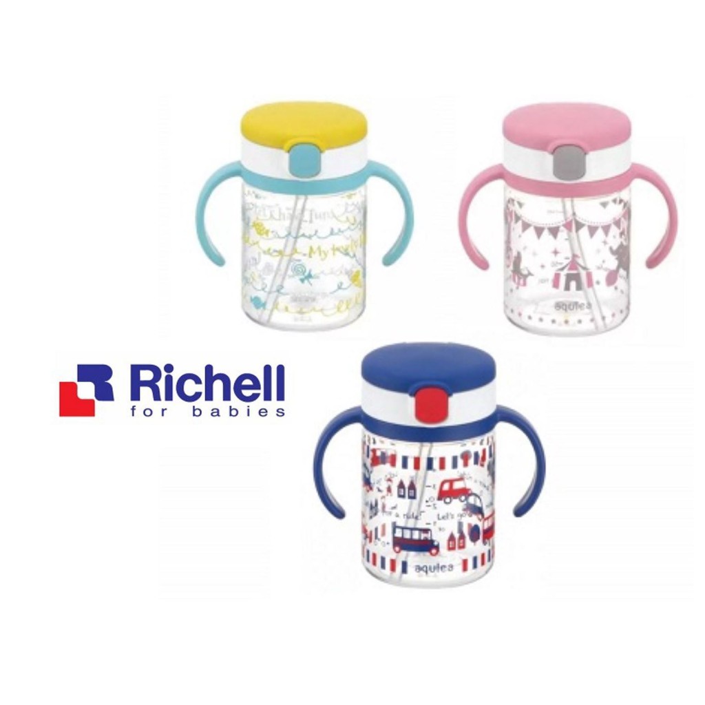 Richell AQULEA Clear Straw Bottle Mug 200ml | Shopee Malaysia
