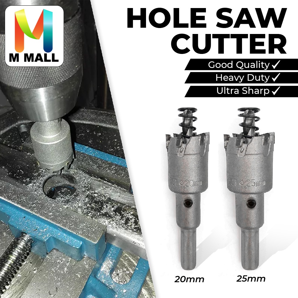 M MALL [20mm / 25mm] TCT Hole Saw Drill Bit Cutter For Stainless Steel ...