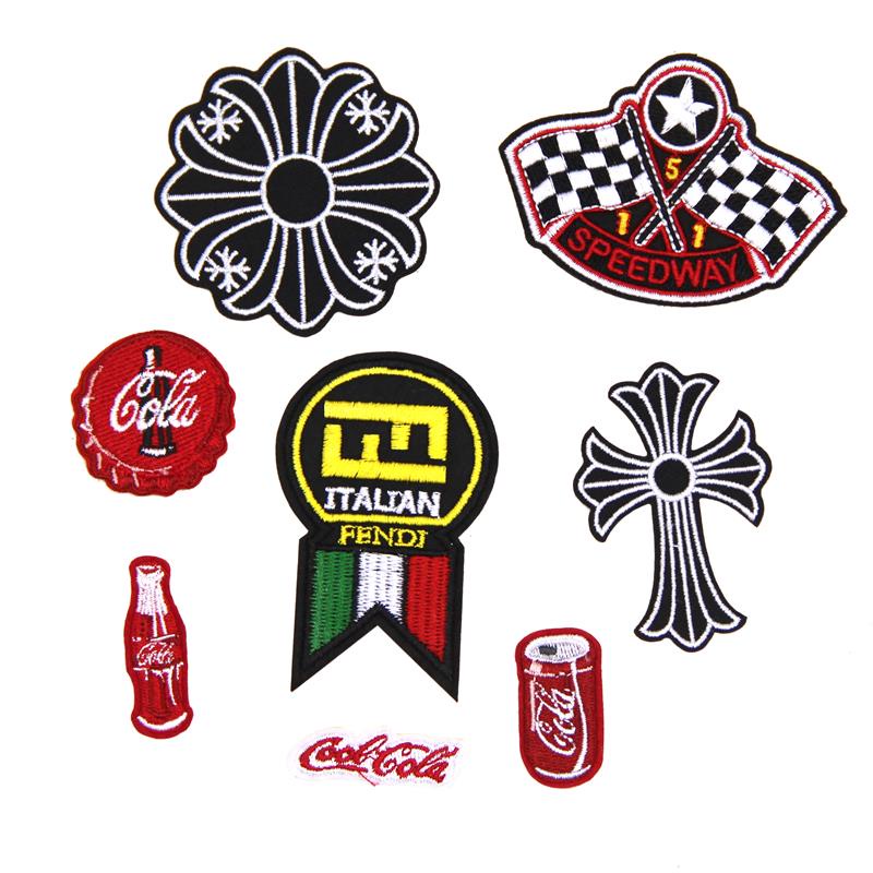 Coca-Cola Cross Crow Heart Label Embroidery Cloth Stickers Clothes ...