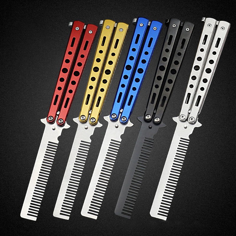 Foldable Stainless Steel Comb Hair Pomade Styling Butterfly Comb ...