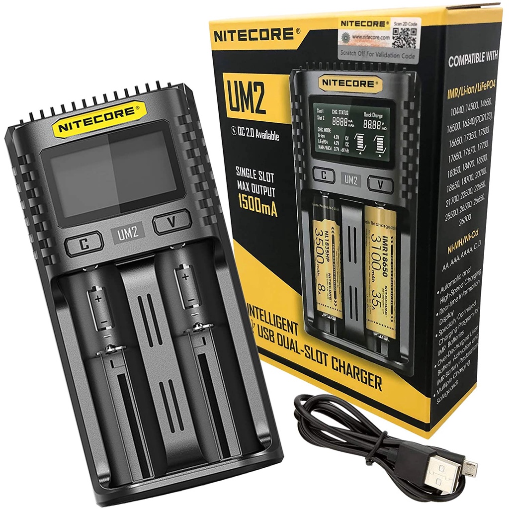 Authentic NITECORE UM4 Smart Fast Charging LCD Battery Charger AWT Xtar ...