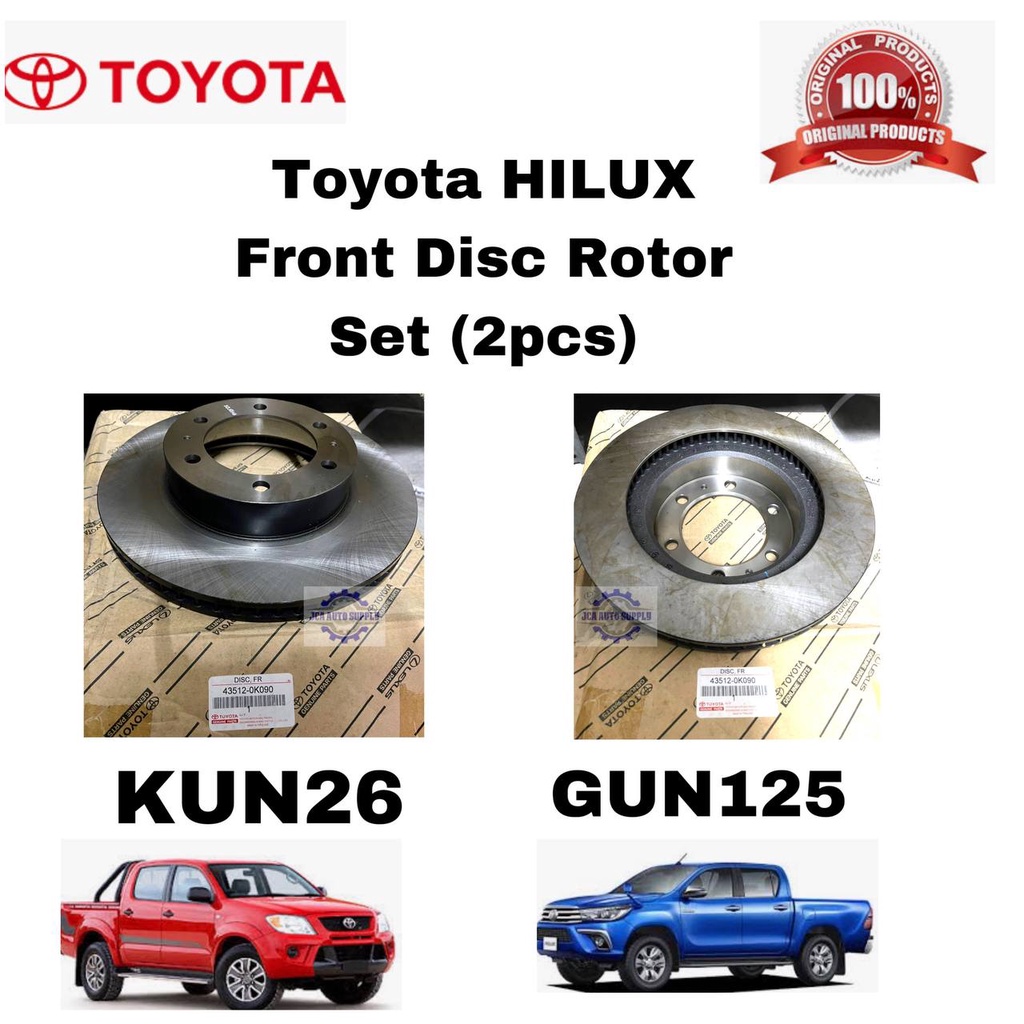 TOYOTA HILUX ORIGINAL FRONT DISC ROTOR-KUN26-GUN125-43512-0K090-READY ...