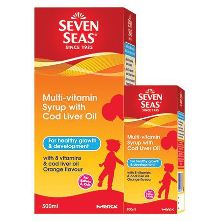 SEVEN SEAS MULTIVITAMIN SYRUP WITH COD LIVER OIL 500ML+100ML | Shopee ...