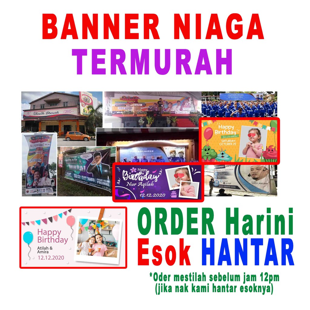 Banner Niaga (Free Design) Serta Bunting | Shopee Malaysia