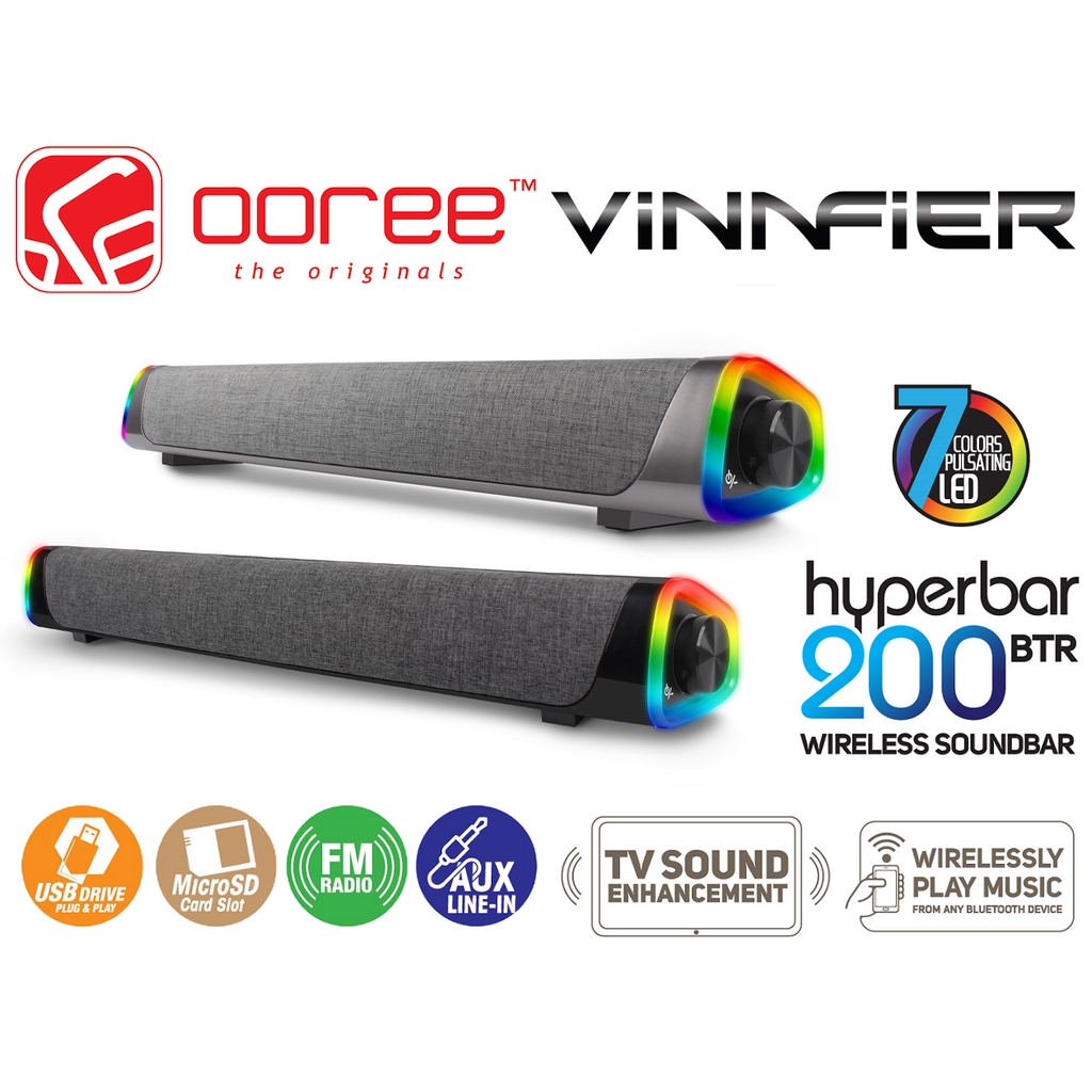 VINNFIER HYPERBAR 200 BTR WIRELESS BLUETOOTH V5.0 SOUNDBAR WITH 7 ...