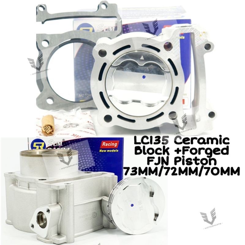 Yamaha Y15ZR/LC135 Sum Racing Ceramic Block With Forged FJN Piston 70mm ...