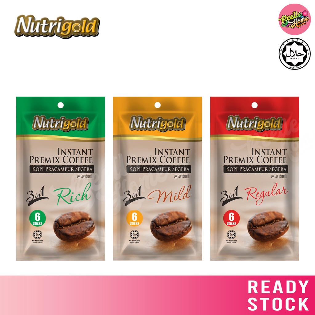 Nutrigold Premix 3 In 1 Coffee 20g*6 Sticks Mild / Regular / Rich ...