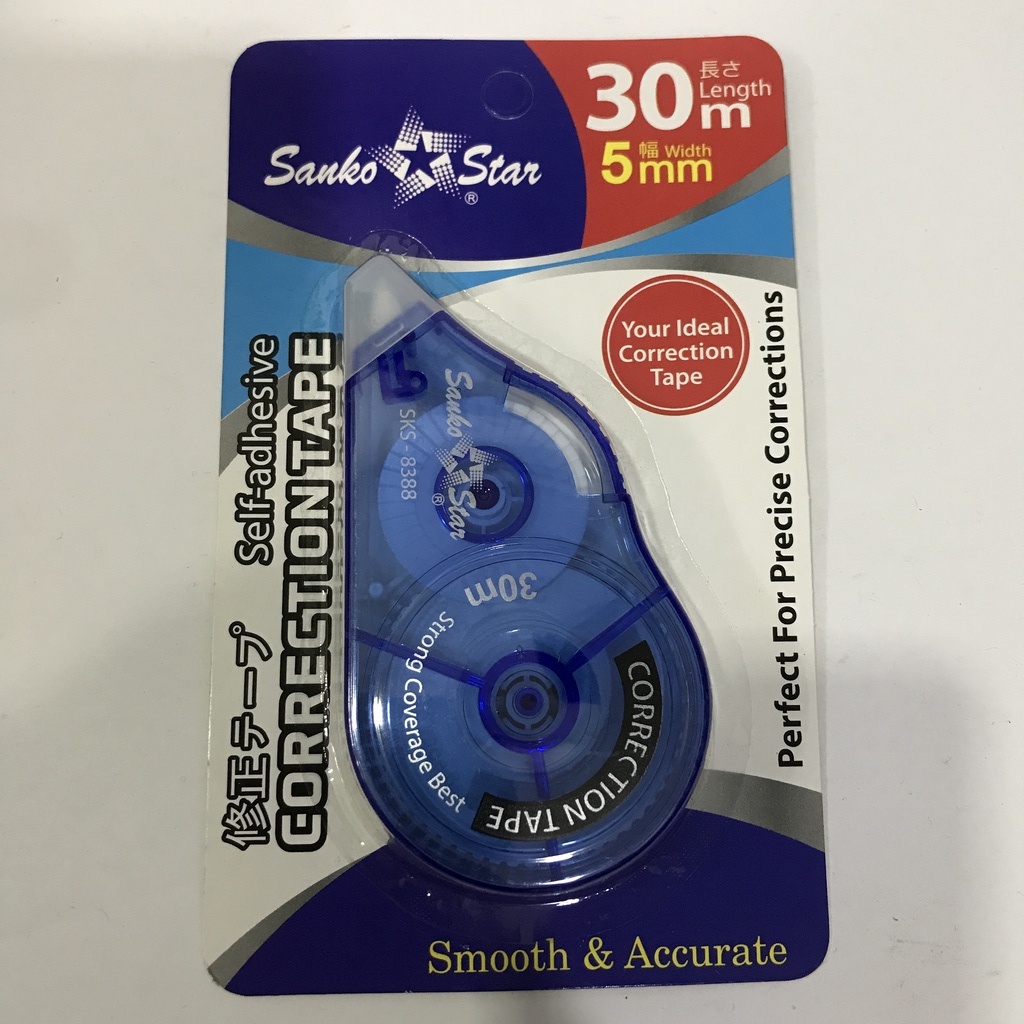 [GY Office] Sanko Star Correction Tape 30m x 5mm (SKS-8388) | Shopee ...