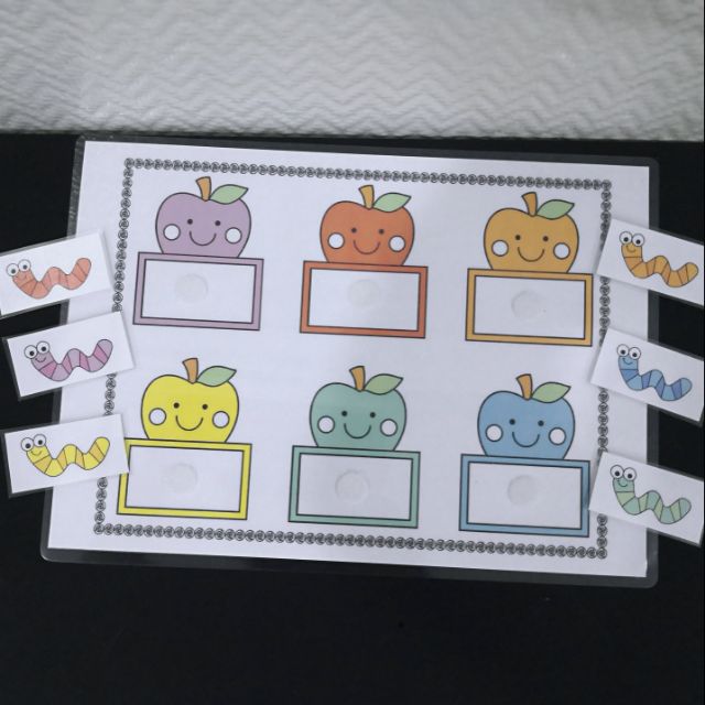 Colour Recognition-Apple&Worms Colour Matching Montessori Early ...