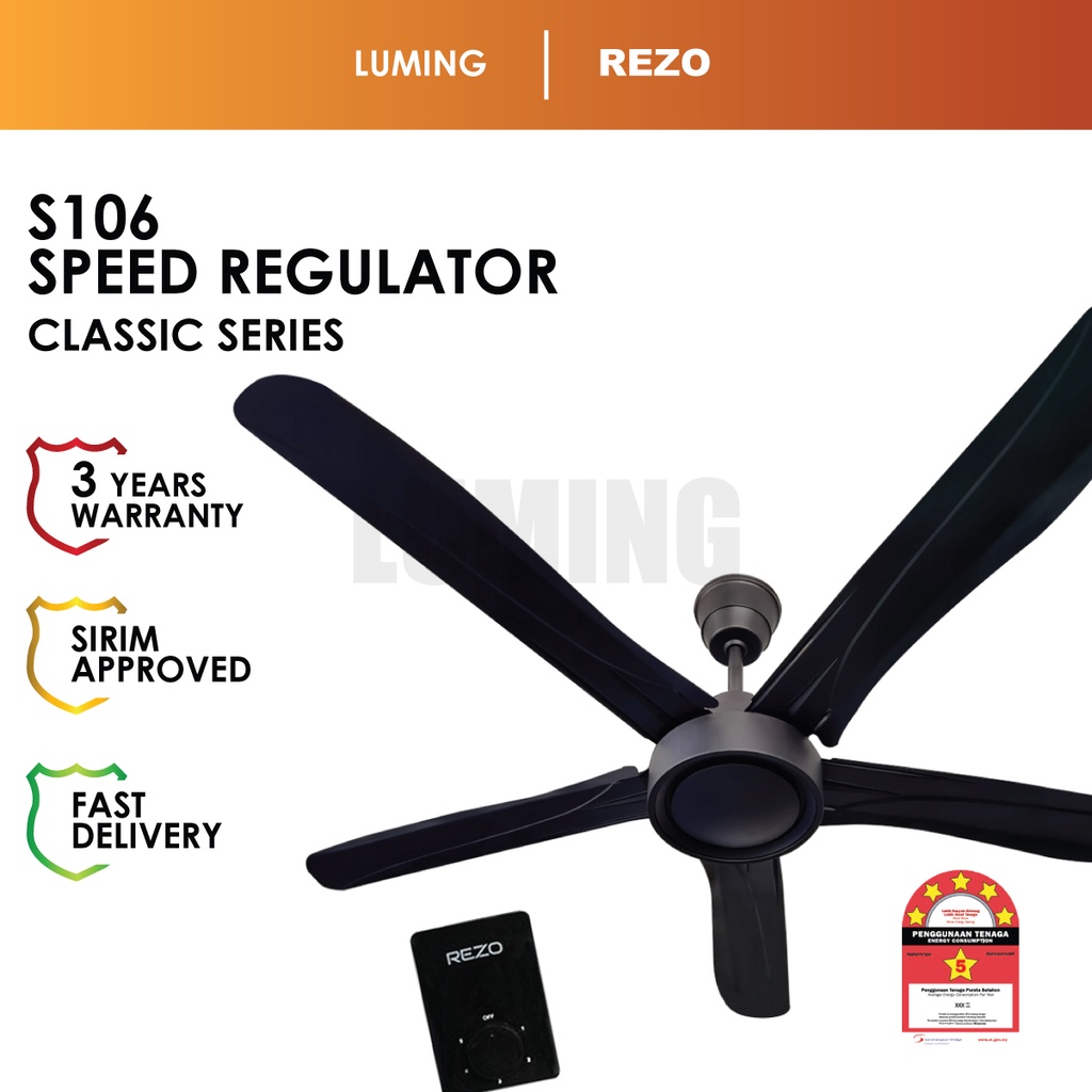 LMG_ SIRIM REZO Ceiling Fan S106 Classic Series Fans 5 Blades AC Motor ...