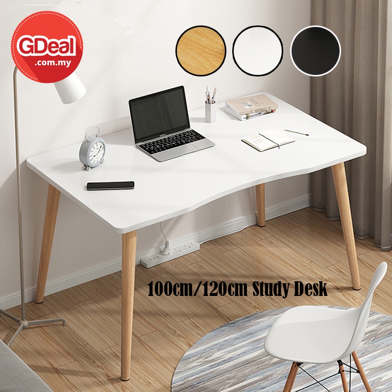 GDeal 100CM/120CM Desktop Home Study Desk Bedroom Simple Solid Wood ...