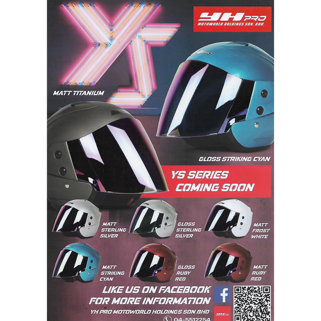 YH PRO HELMET YS SERIES (FREE BAG @ LIMITED UNIT ONLY) | Shopee Malaysia