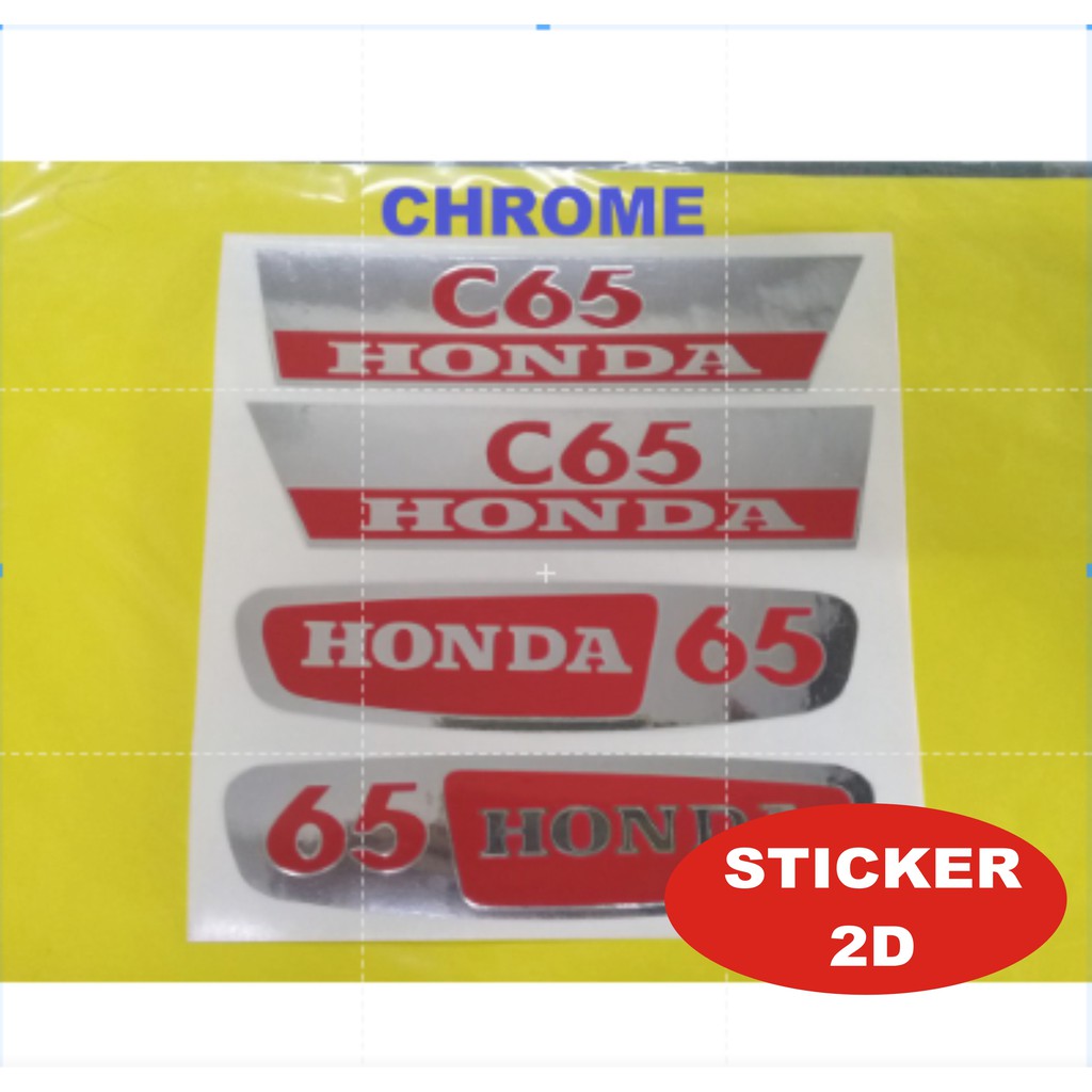 20230828-449 STICKER HONDA C65 [CHROME] ORACAL CLEAR COATED STICKER 2D ...