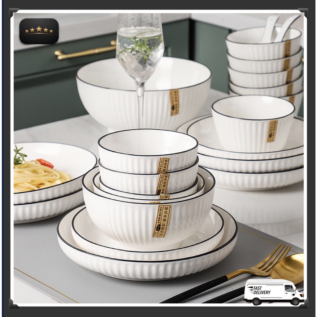 Gift Set Japanese Style Nordic Ceramic Dinnerware Set Ceramic Bowl ...