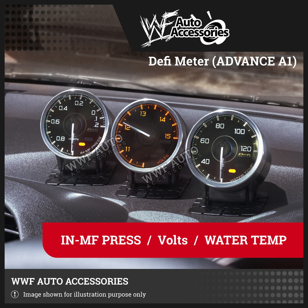 Defi Advance A1 Style Gauge Meter with 7 Color - Turbo Boost / Water ...