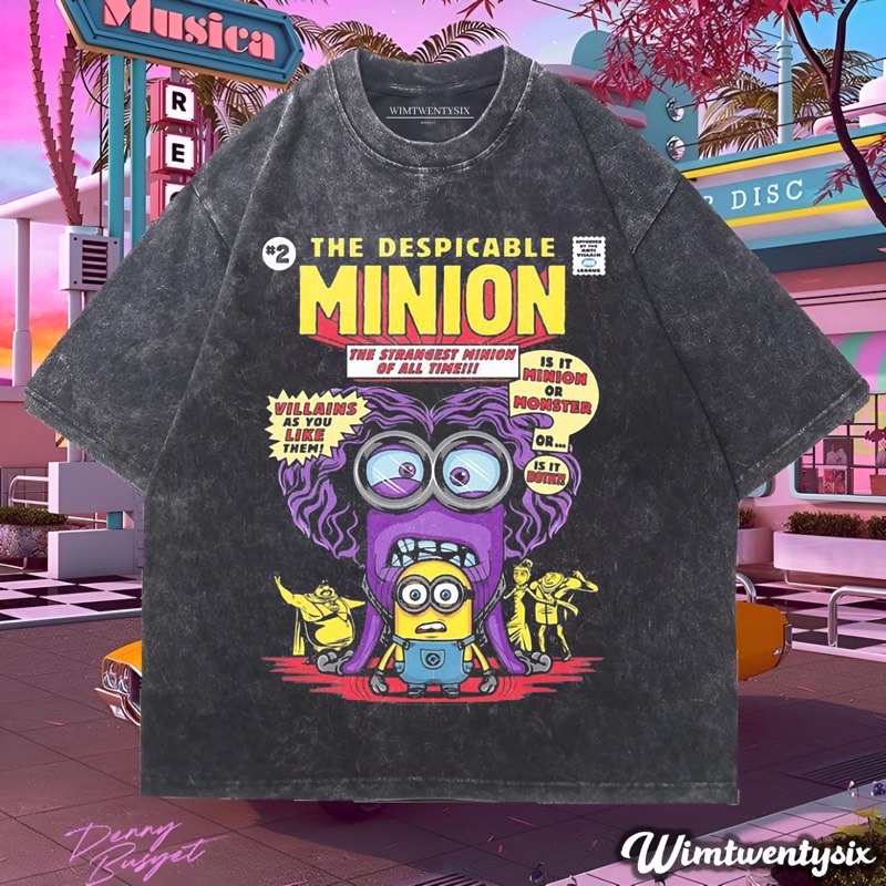 The DESPICABLE MINION WASHING VINTAGE TEE (Washable T-SHIRT) | Shopee ...