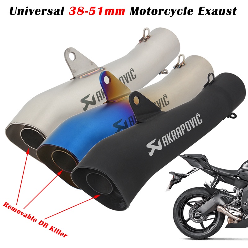 Universal 38 - 51mm Motorcycle Exhaust Systems Modified Muffler With DB ...