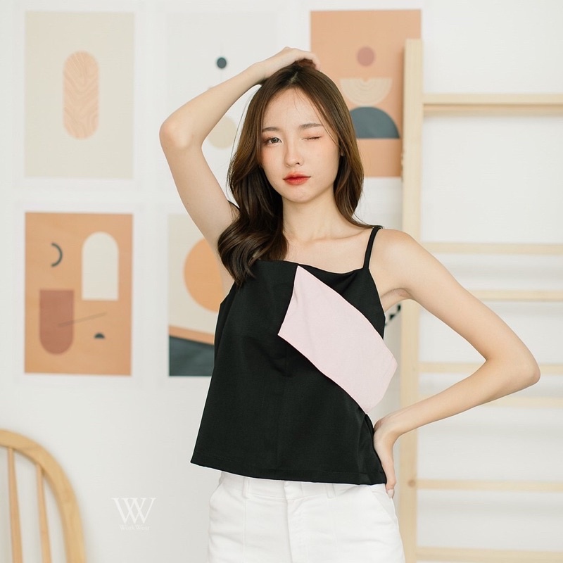 biscuits two-tone top (used) | Shopee Malaysia