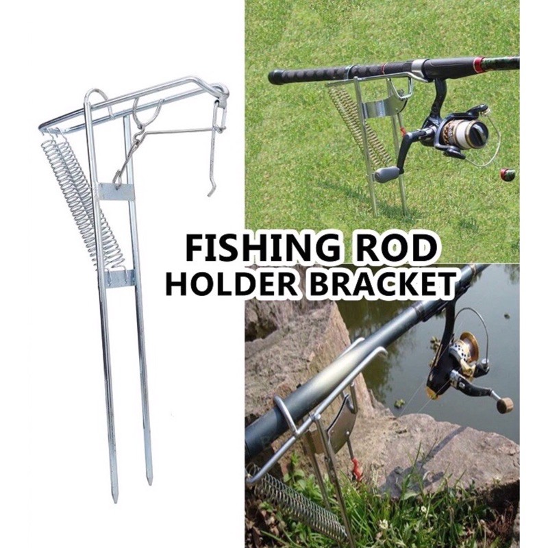 🔥Rod Stand / Pancang Joran / Portable Fishing Rod Holder Bracket Dual ...