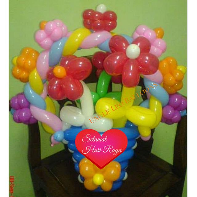 Selamat Hari Raya flower balloon bouquet balloon sculpture. Material ...