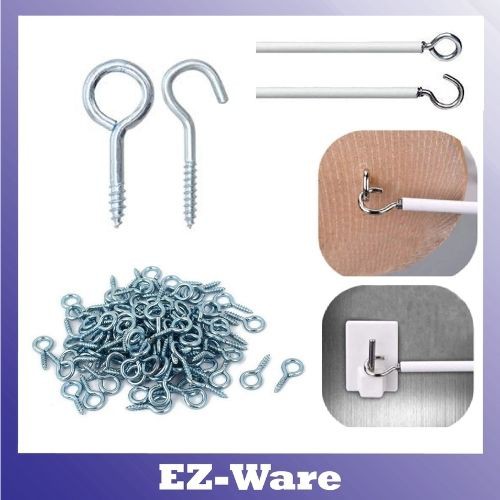 Screw Hook & Eyes / Skru Dawai Langsir 10pcs/Bag (Screw for Curtain ...