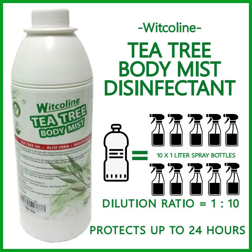 Witcoline Tea Tree Body Mist Body Disinfectant with Aloe Vera and ...
