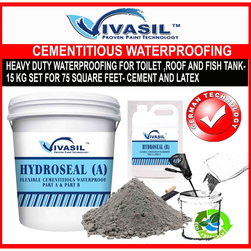 Vivasil Hydroseal Cementitious Waterproofing 15KG For toilet,fish ponds ...