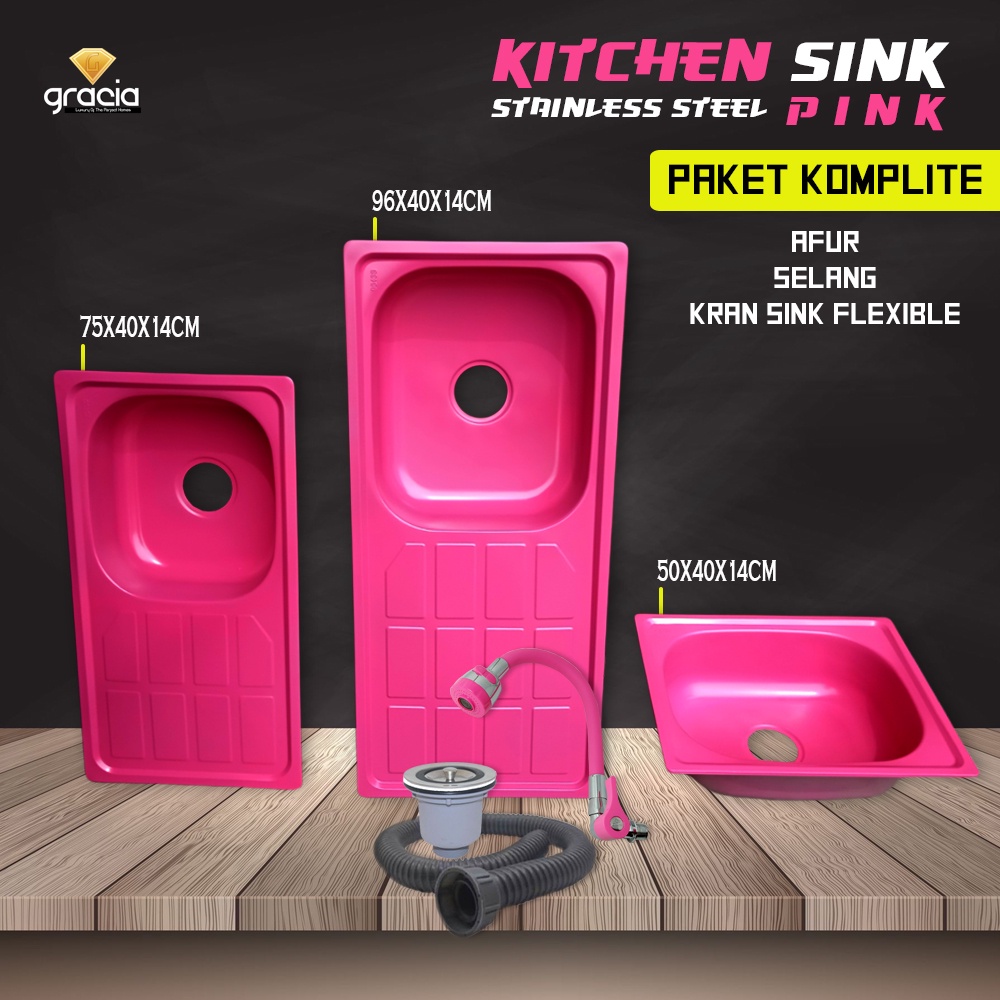 Sink Set Faucet 1/2inch Pink Color/Kitchen Sink Pink Package stainless ...