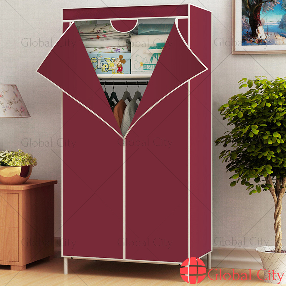 Almari Kain Plastik Besar Murah Large Capacity Zipped Wardrobe with ...