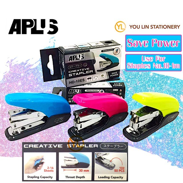 Aplus Creative Stapler ( Save Power )(Random Color)HD-10ES | Shopee ...