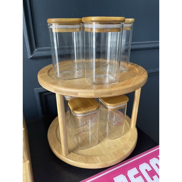 🔥READYSTOCK MALAYSIA🔥Lazy Susan Bamboo Turntable Spice Rack Wooden ...